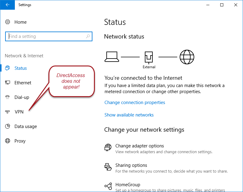 Windows 10 DirectAccess Network Connectivity Assistant Missing | Richard M. Hicks Consulting, Inc.
