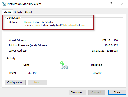 NetMotion Mobility Device Tunnel Configuration | Richard M. Hicks ...